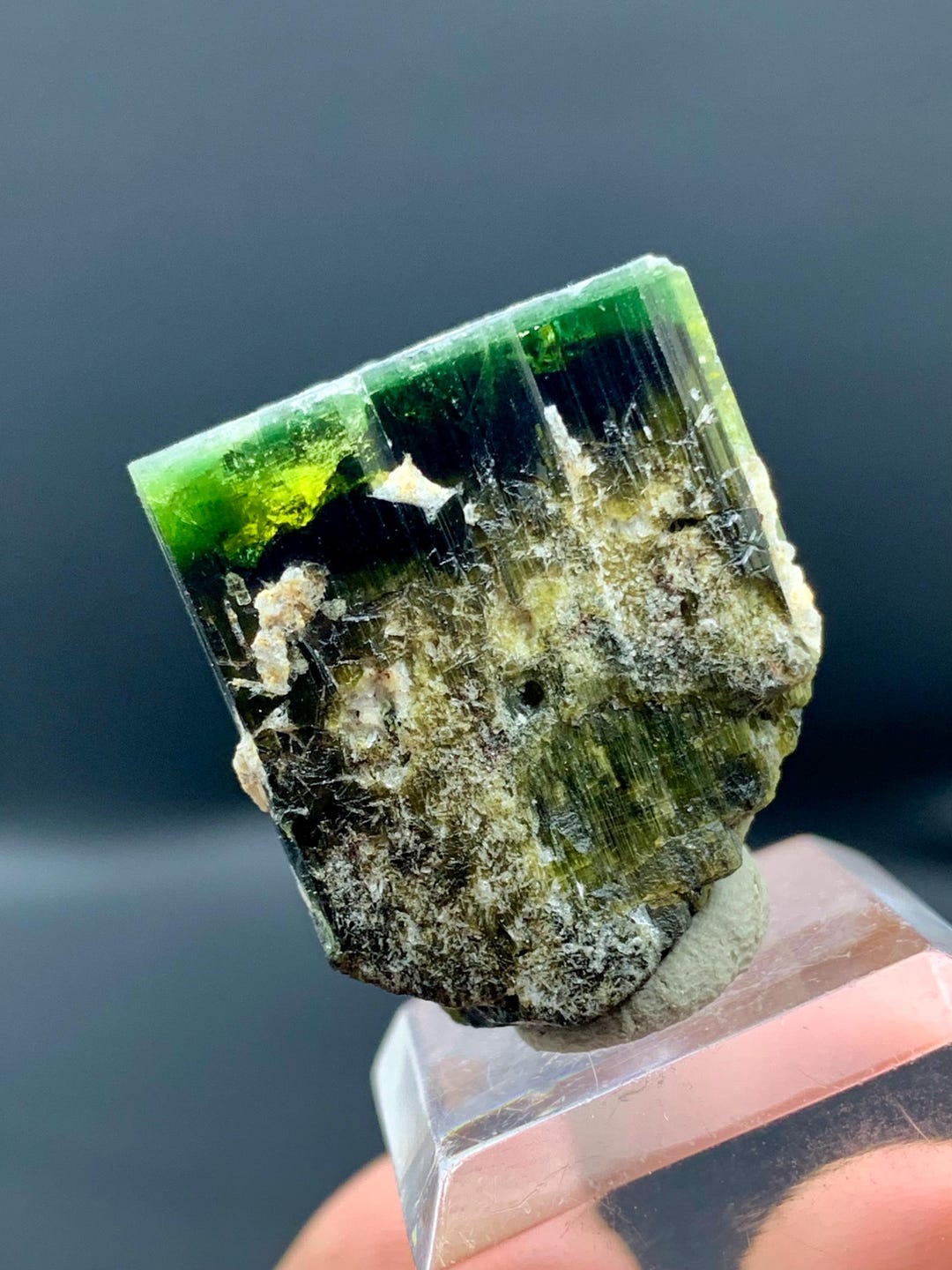 Natural Terminated Green/blue Cap Tourmaline Crystal From Skardu ...