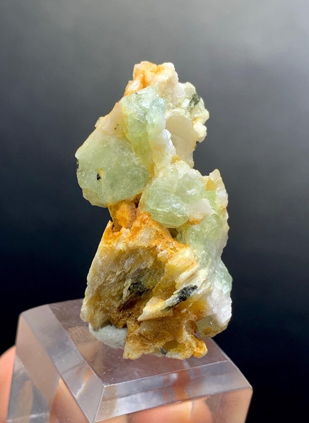 Lovely Green Color Herderite on Matrix Crystal Specimen, Natural ...