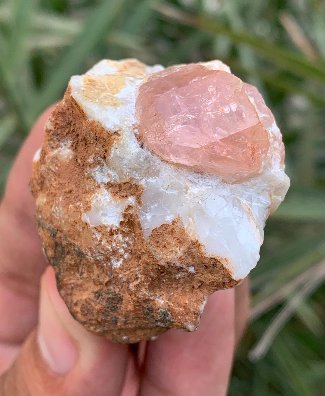 Natural Fluorescent Rare Pink Color Topaz Crystal on Matrix Specimen ...
