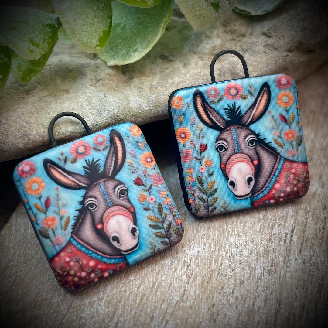Donkey Earring Charms, Ceramic Charms, Beads for Earring Findings ...