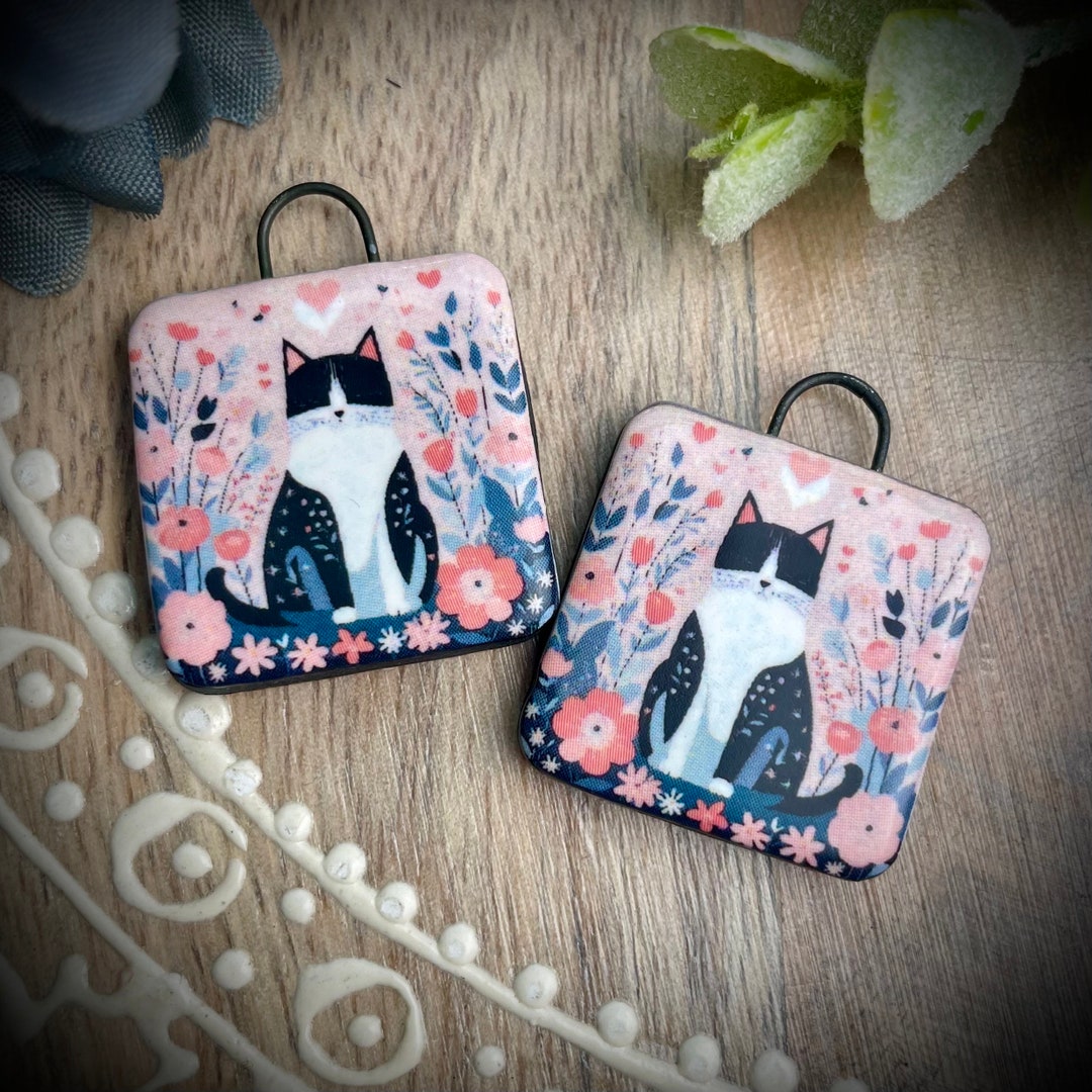 Cat Earring Charms, Ceramic Kitten Charms, Beads for Earring Findings ...