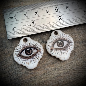 Eye Charms, Evil Eye Earring Charms, Ceramic Charm Pair, Jewelry ...