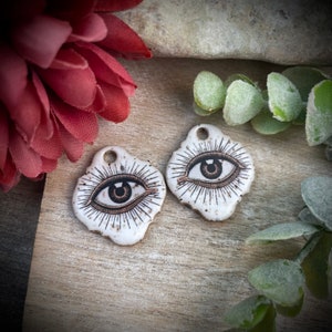Eye Charms, Evil Eye Earring Charms, Ceramic Charm Pair, Jewelry ...