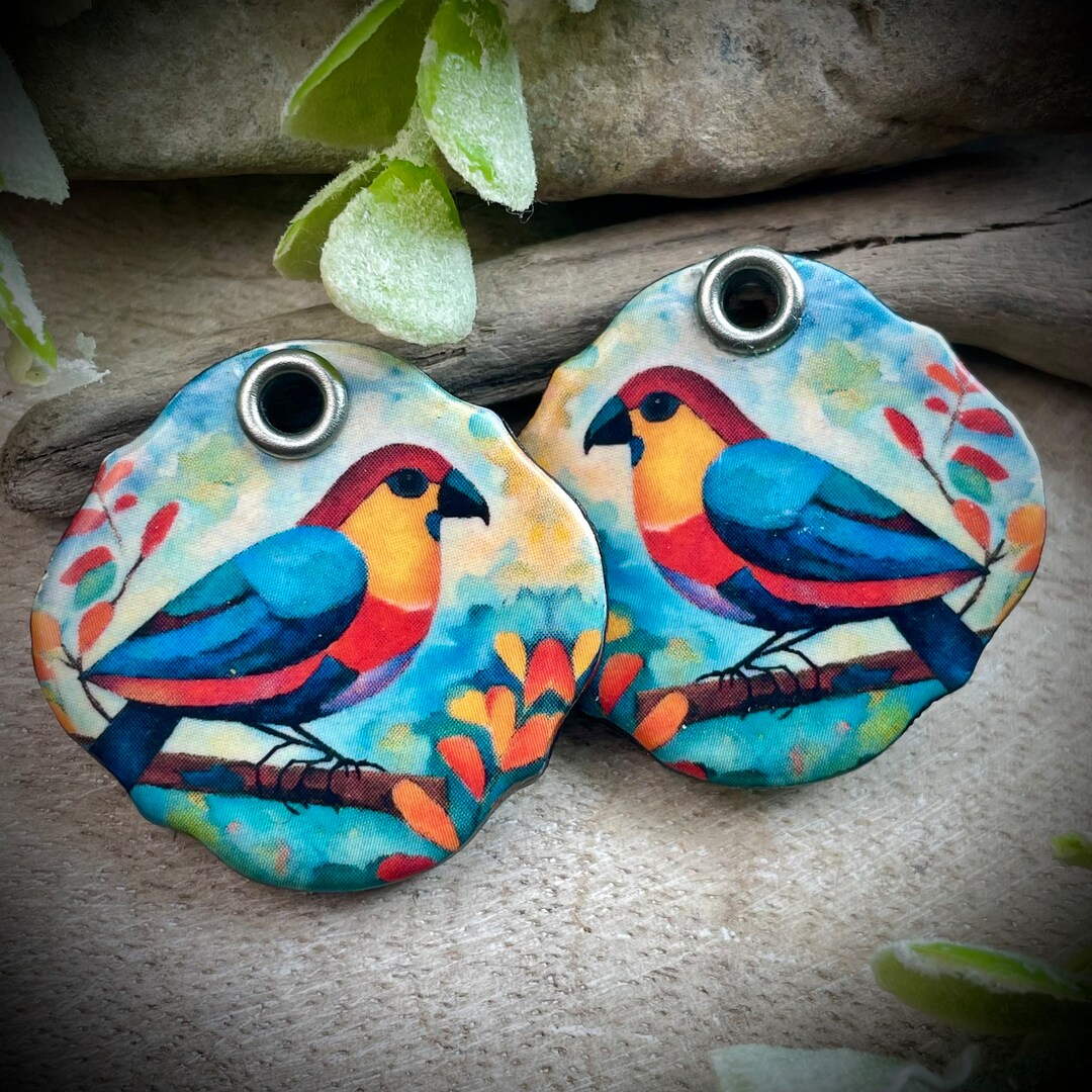 Parrot Bird Earring Charms for Jewelry Making Ceramic Tiki Bird Beads ...