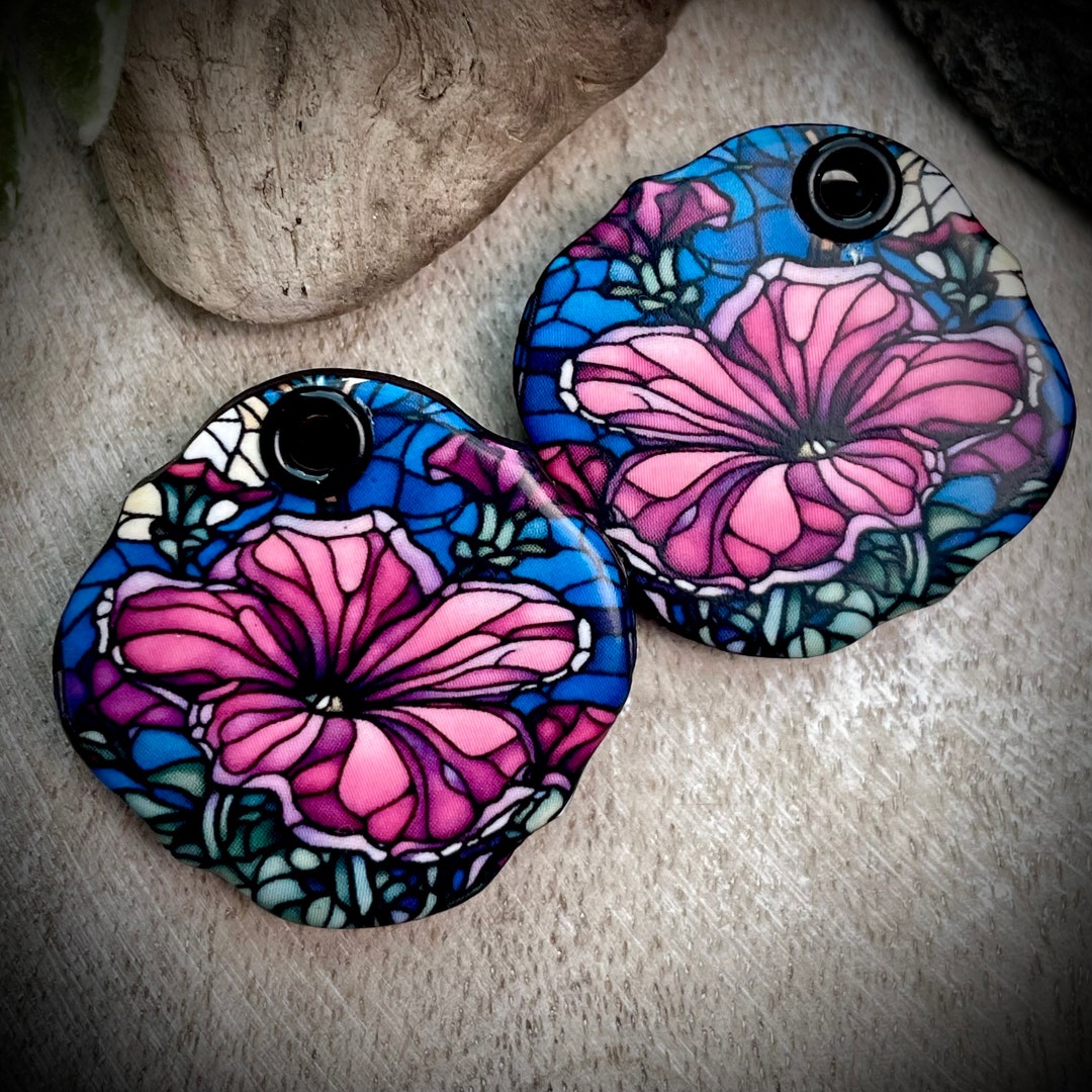 Floral Earring Charms, Stained Glass Flower Ceramic Beads for Earring ...