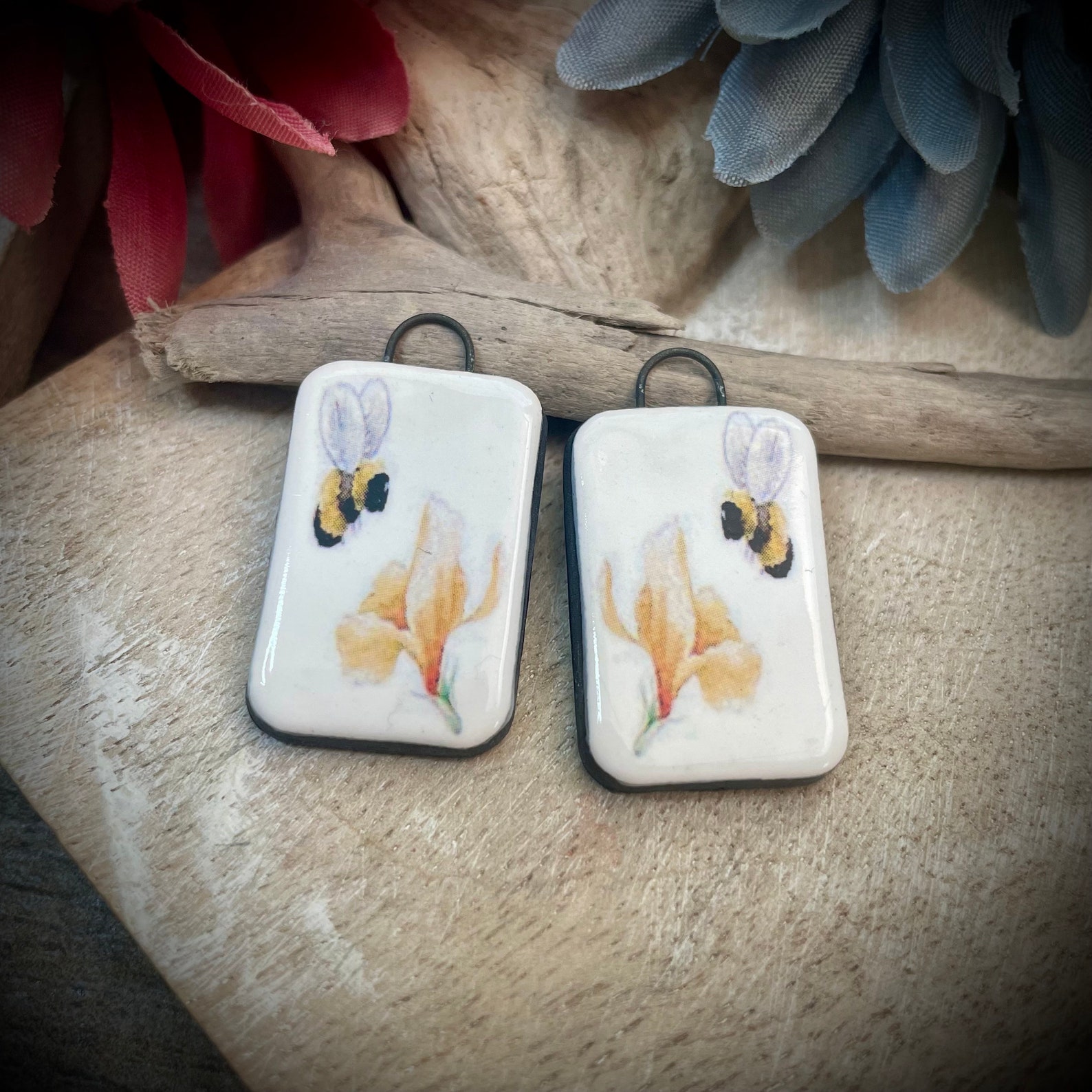 Honey Bee Charms, Bumblebee Ceramic Earring Charms, Honeybee Pendants ...