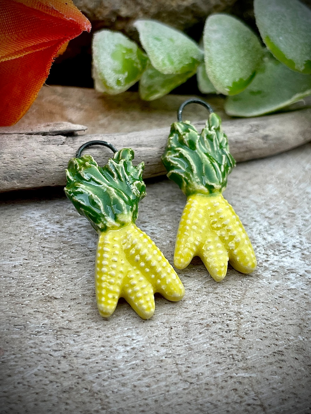 Vegetable Earring Charms, Corn Beads, Earring Findings, Fall Harvest ...