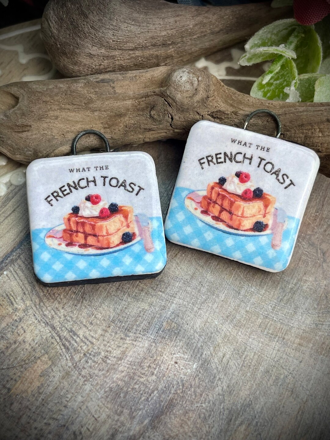 What the French Toast Earring Charms, Ceramic Beads for Jewelry Making ...