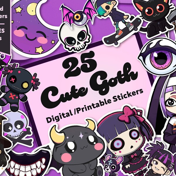 Kawaii Goth Stickers - Etsy