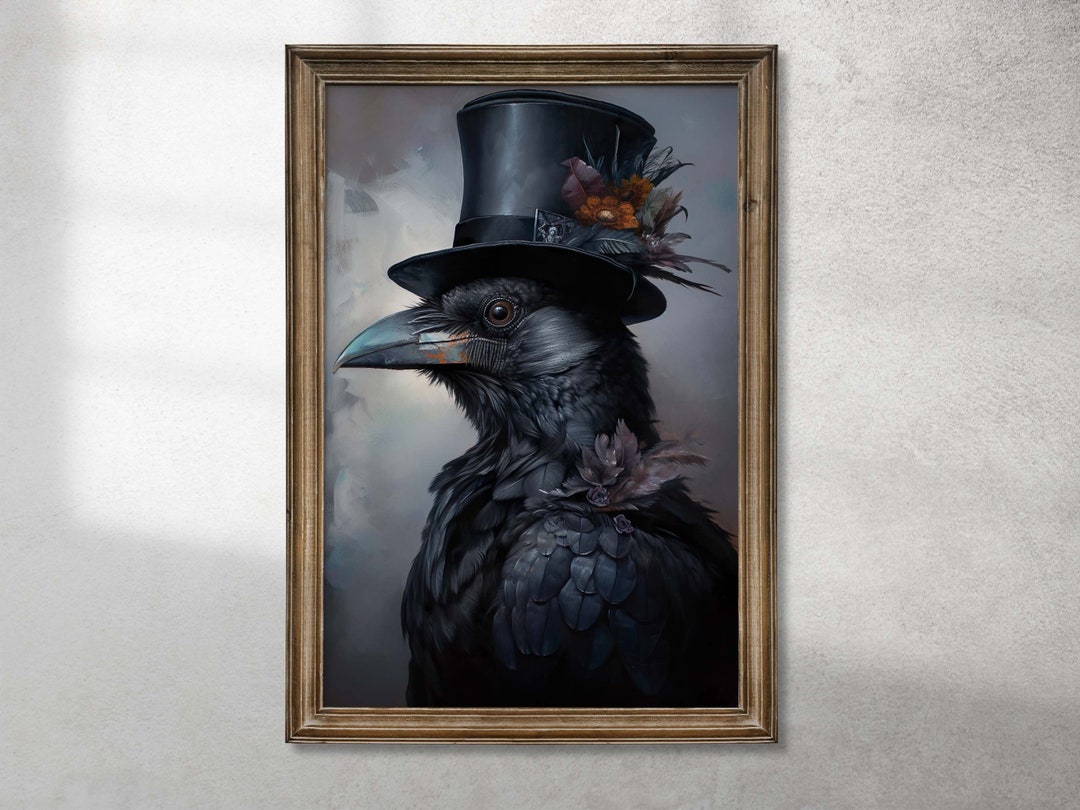 Victorian Raven Digital Painting for Download Dark Academia Cottagecore ...