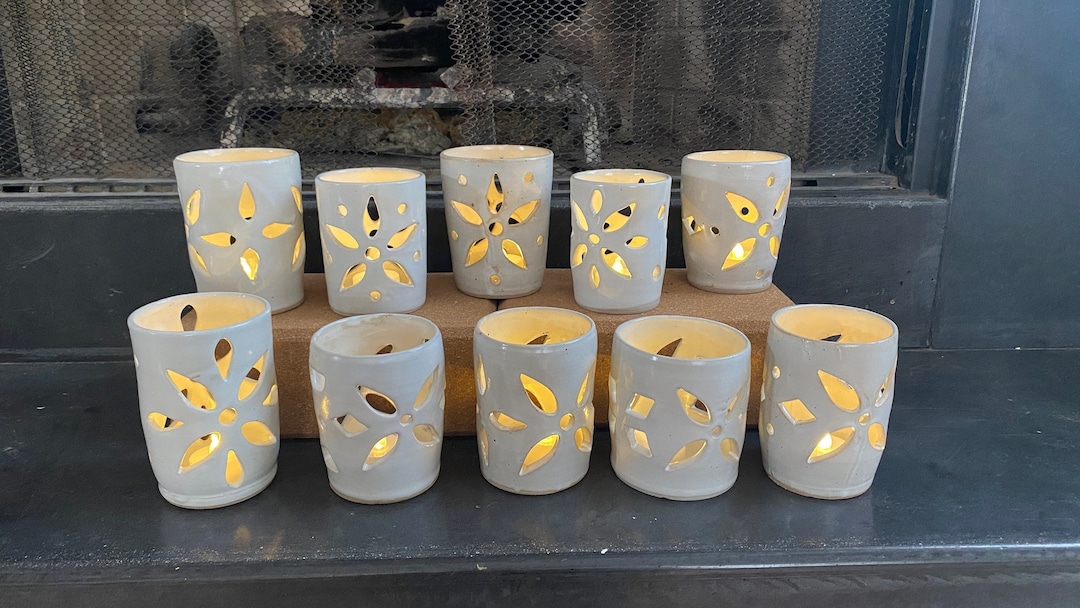 Handmade Ceramic Votive, Lantern, Luminary, Tealight Holder - Etsy