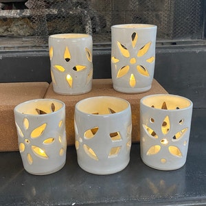 Handmade Ceramic Votive, Lantern, Luminary, Tealight Holder - Etsy
