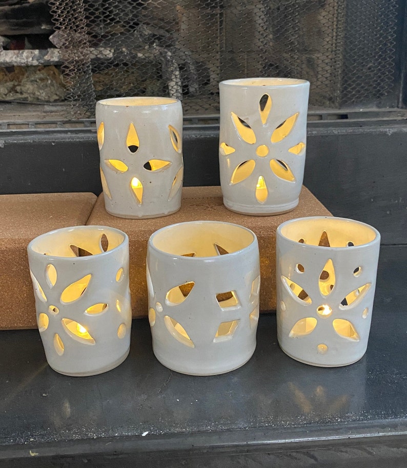 Handmade Ceramic Votive, Lantern, Luminary, Tealight Holder - Etsy