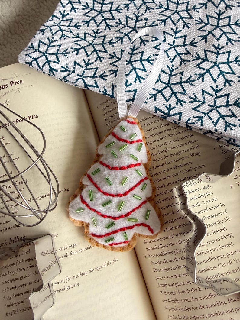 Handmade Felt Christmas Tree Snack Cake Cookie Ornament - Holiday ...