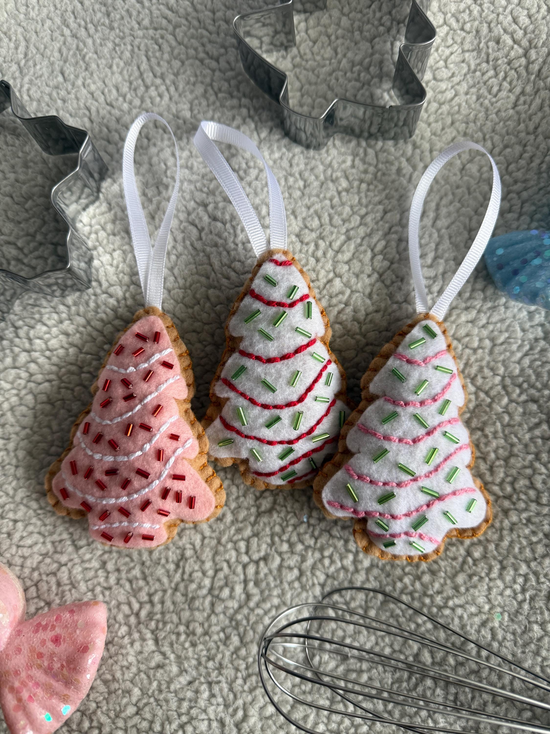 Handmade Felt Christmas Tree Snack Cake Cookie Ornament - Holiday ...