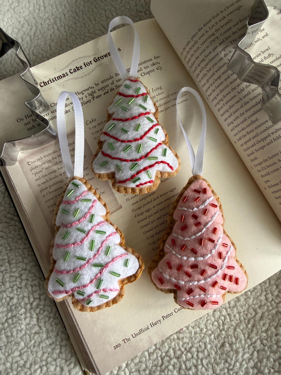 Handmade Felt Christmas Tree Snack Cake Cookie Ornament - Holiday ...