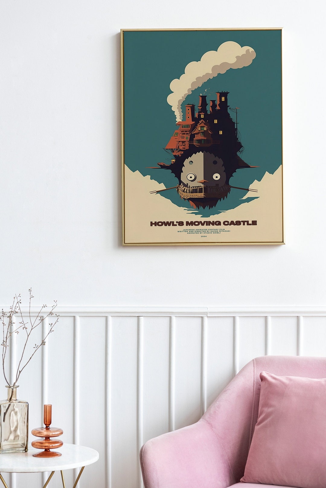 Howl's Moving Castle Minimalist Ghibli Poster, Studio Ghibli Art Print ...