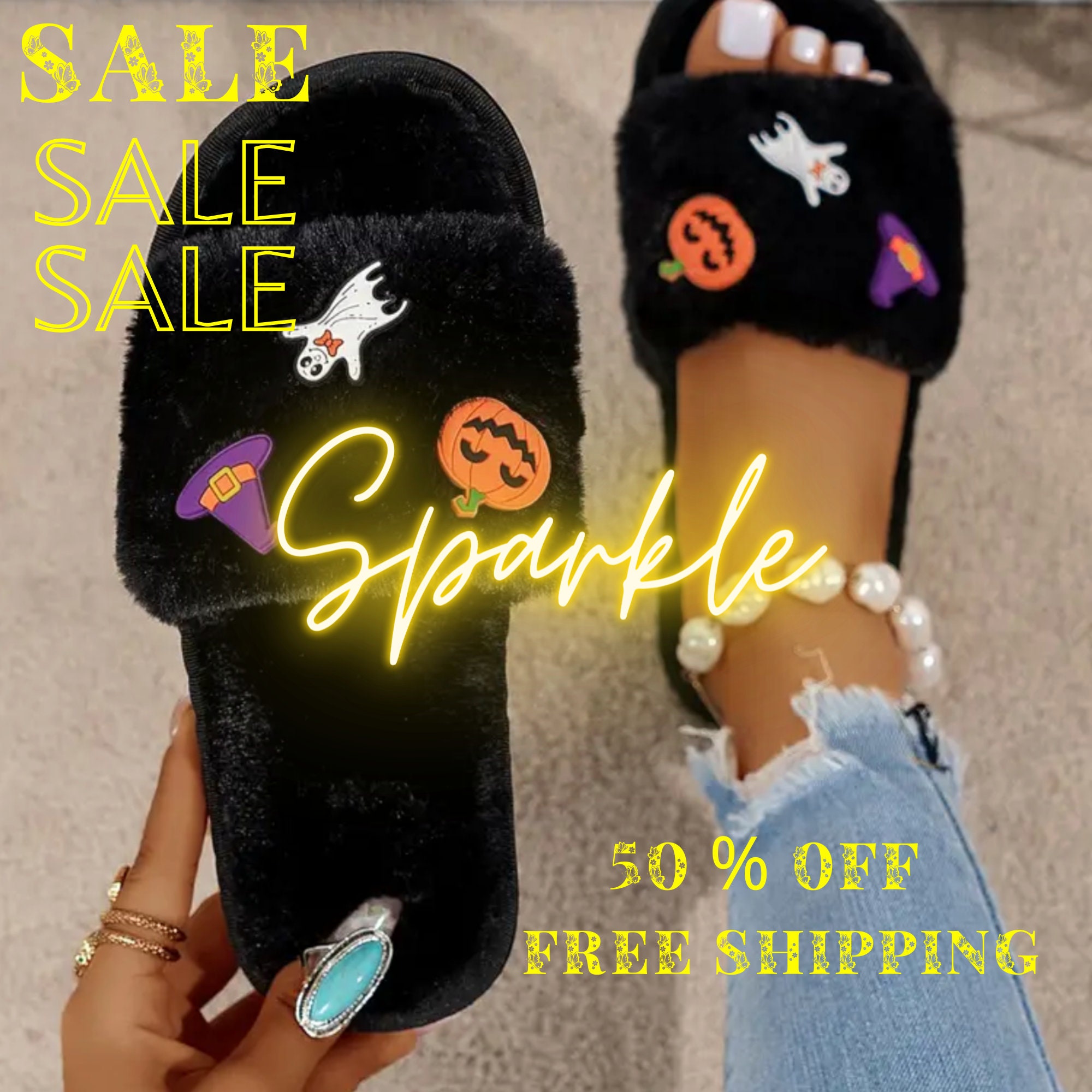 Draven Skull Fuzzy Slippers