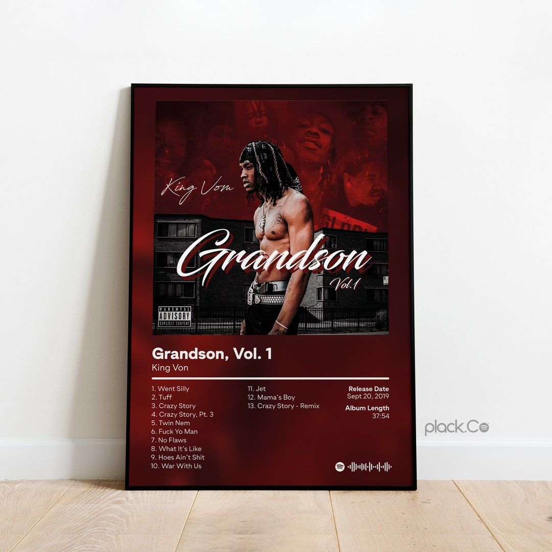 King Von Grandson Vol 1 Custom Album Poster King Von Etsy Uk