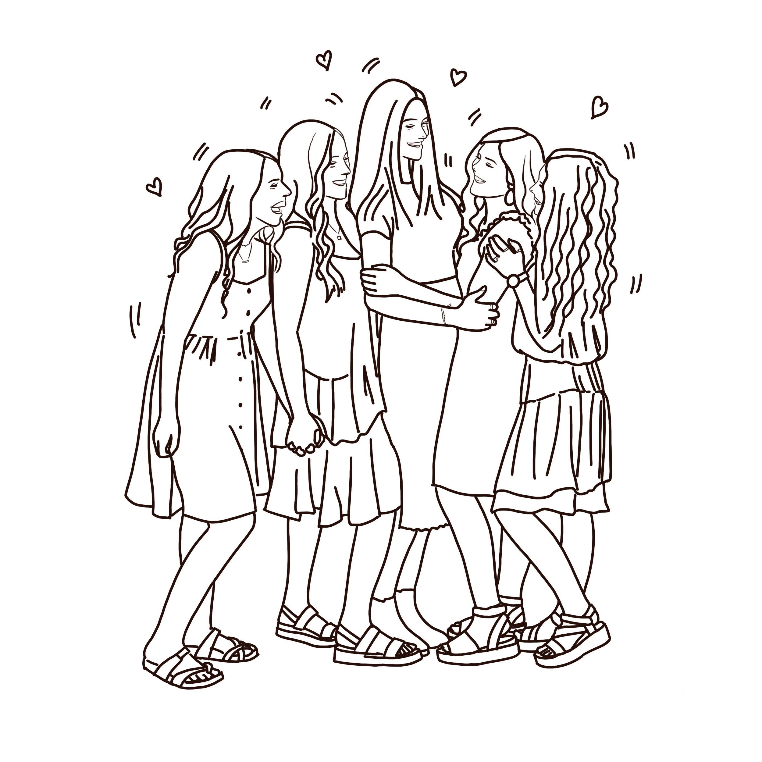 FULL BODY- Custom Family Portrait, Cute Cartoon Style Caricature, Anime ...