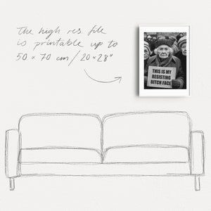 DIGITAL FILE: Resisting Bitch Face Poster, Feminist Quote, Feminism ...
