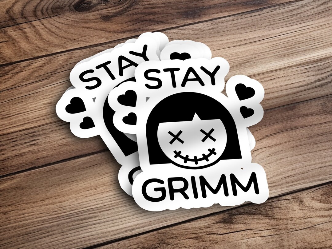 Stay Grimm Sticker, Cute Gothic Sticker, Black and White Sticker, Emo ...