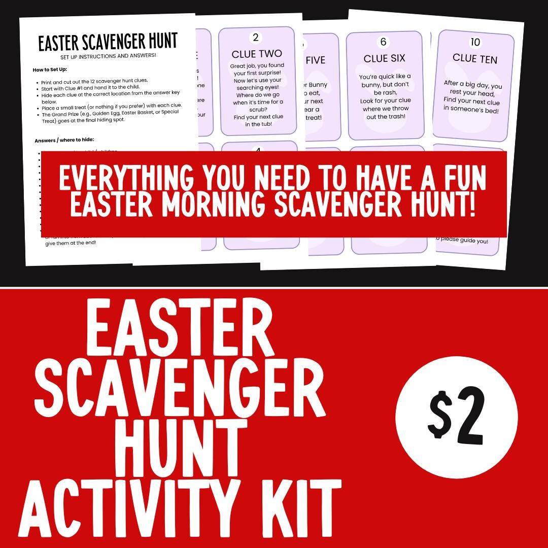Easter Scavenger Hunt - Printable Easter Game for Kids | Fun Holiday ...