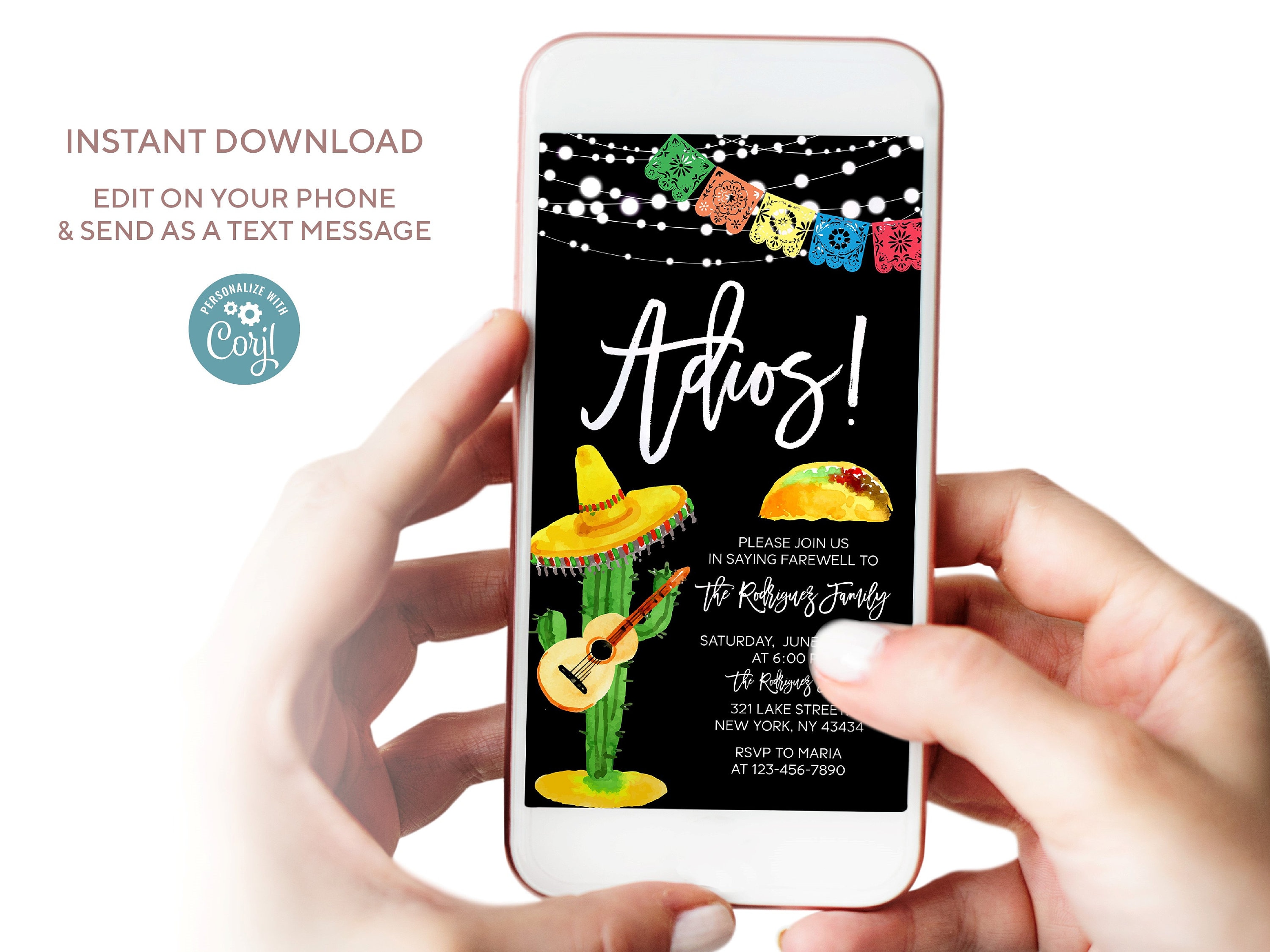 Editable Electronic Adios Farewell Party Invitation Template - Etsy ...