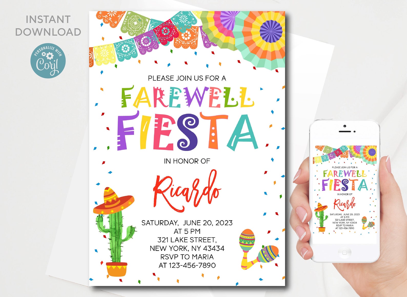 Editable Farewell Fiesta Invitation Template Mexican - Etsy