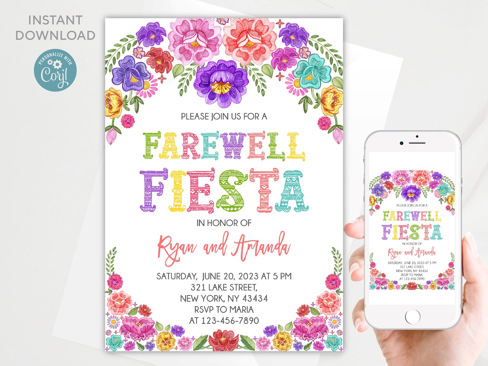 Editable Farewell Fiesta Invitation Template Mexican Farewell - Etsy