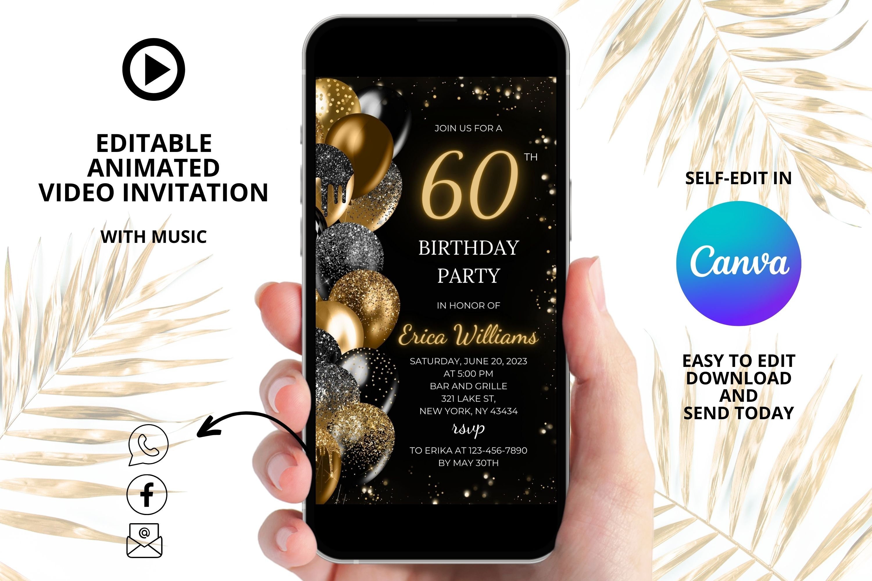 60th Birthday Invitation Background