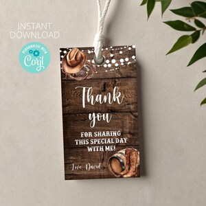 Editable Western Thank You Tags: Cowboy Birthday (instant Download) - Etsy