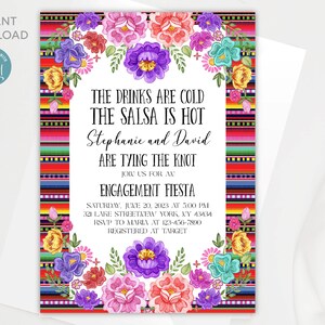 Editable Mexican Fiesta Engagement Invitation Template (digital ...