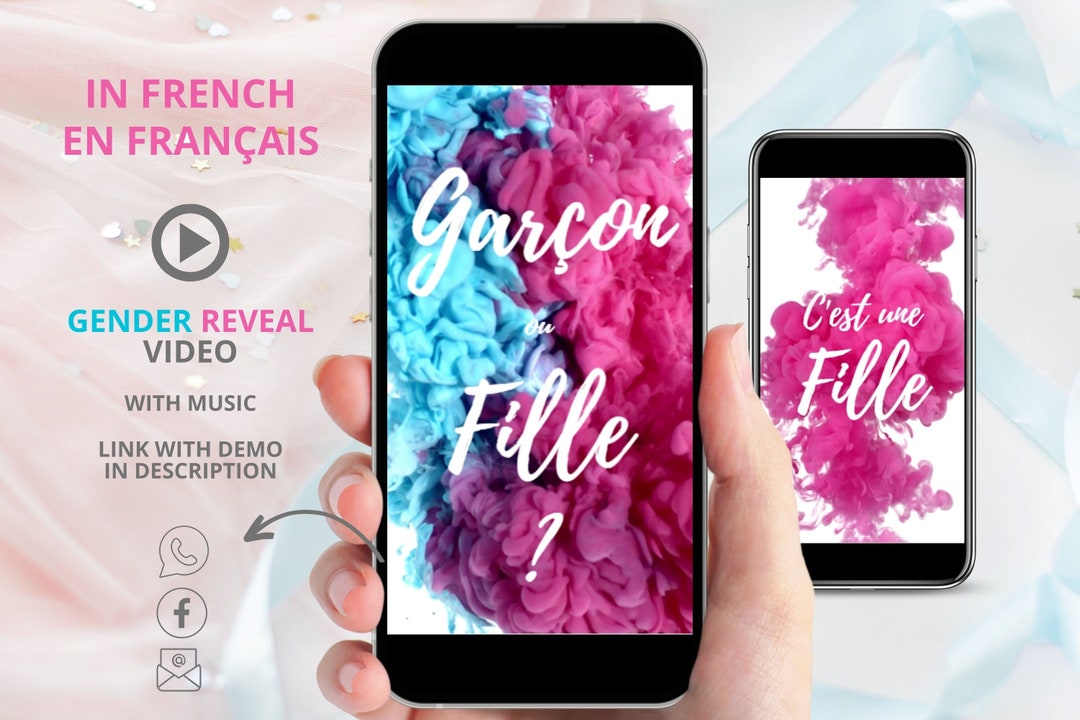 French Gender Reveal Video: C'est Une Fille (digital Download) - Etsy