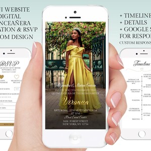 Personalized Quinceanera Invitation With RSVP 15th Birthday - Etsy