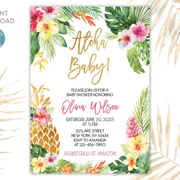 Aloha Baby Shower - Etsy