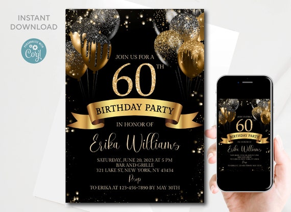 60th Birthday Party Invitation Templates 60th Birthday Invitation
