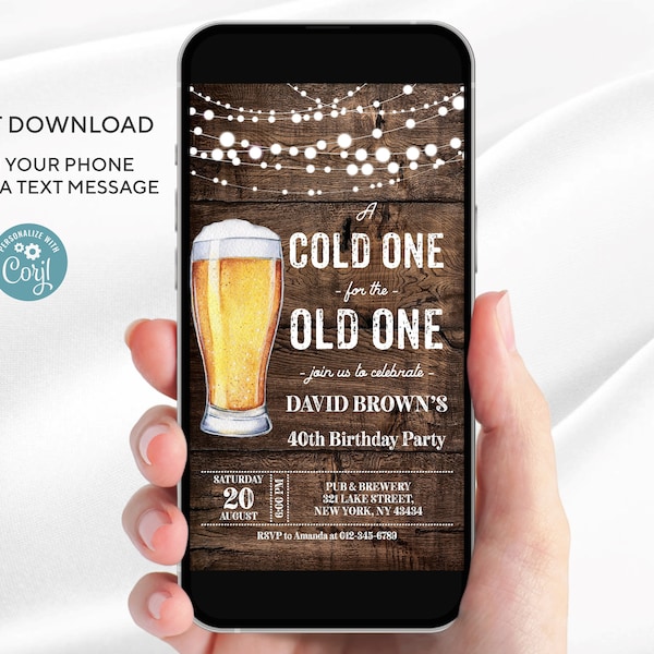 Cold One for the Old Invitation - Etsy