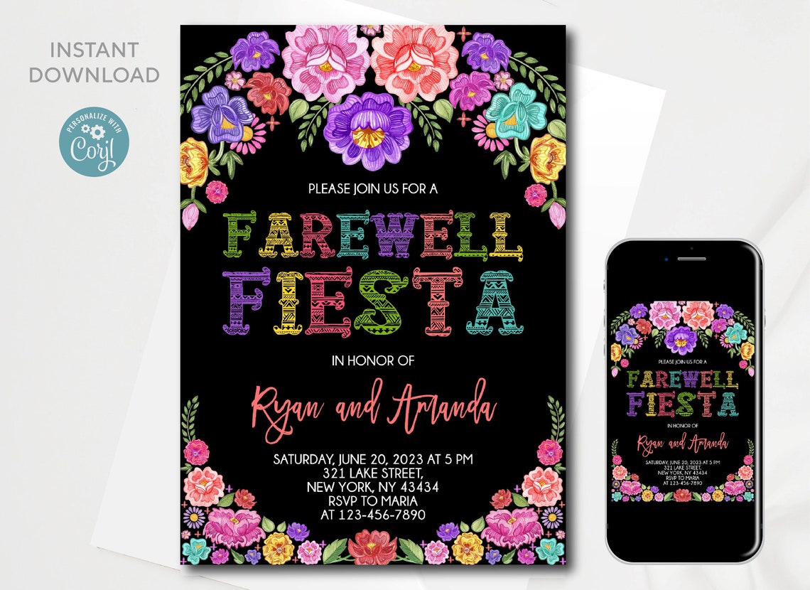 Farewell Fiesta Invitation Template Editable Mexican - Etsy