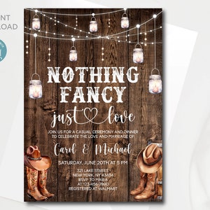 Rustic Western Wedding Invitation Template: Cowboy & Cowgirl (digital ...