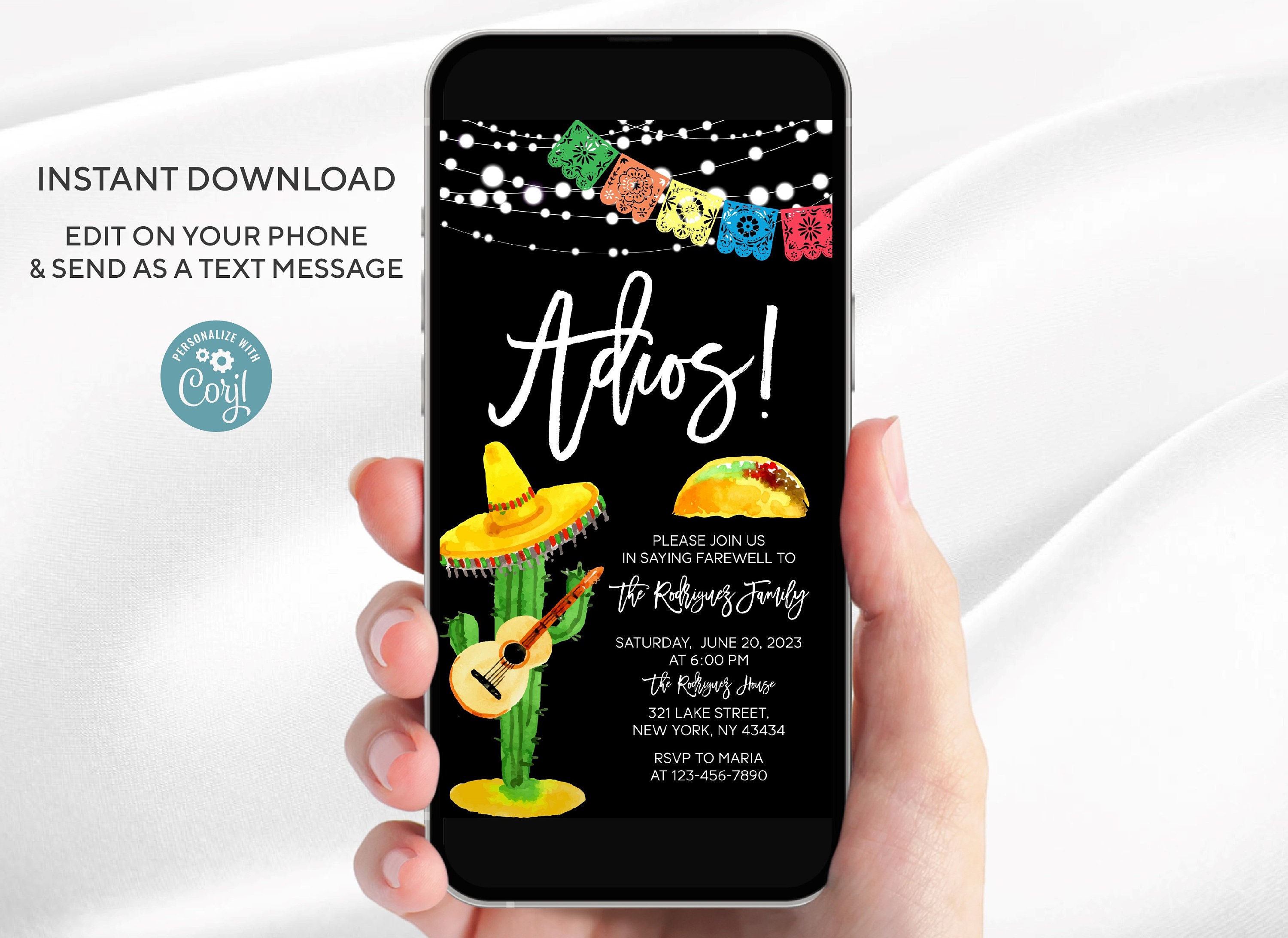 Editable Electronic Adios Farewell Party Invitation Template - Etsy ...