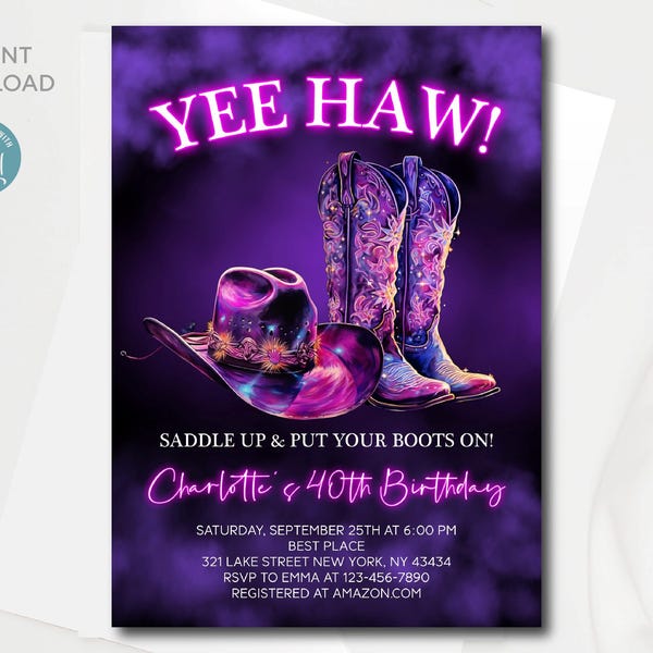Western 21st Birthday Invitation - Etsy