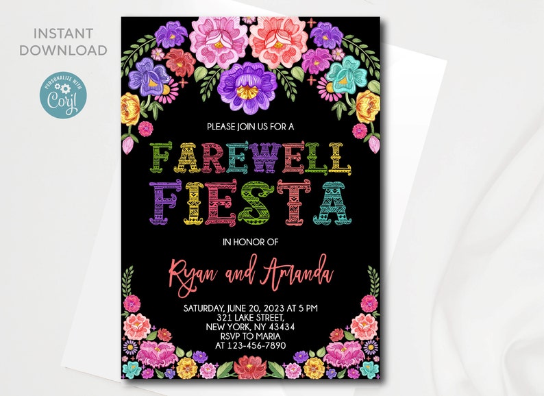 Farewell Fiesta Invitation Template Editable Mexican - Etsy