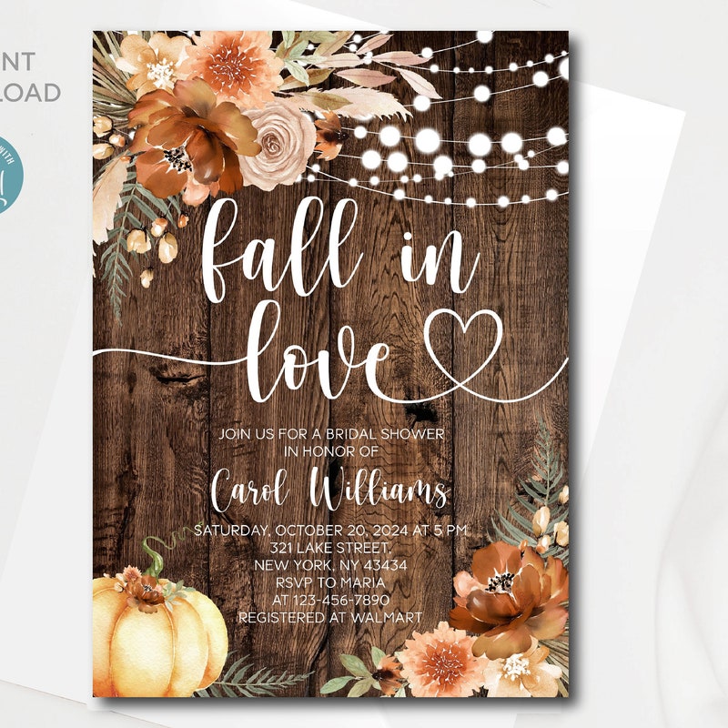Fall in Love Invitation - Etsy