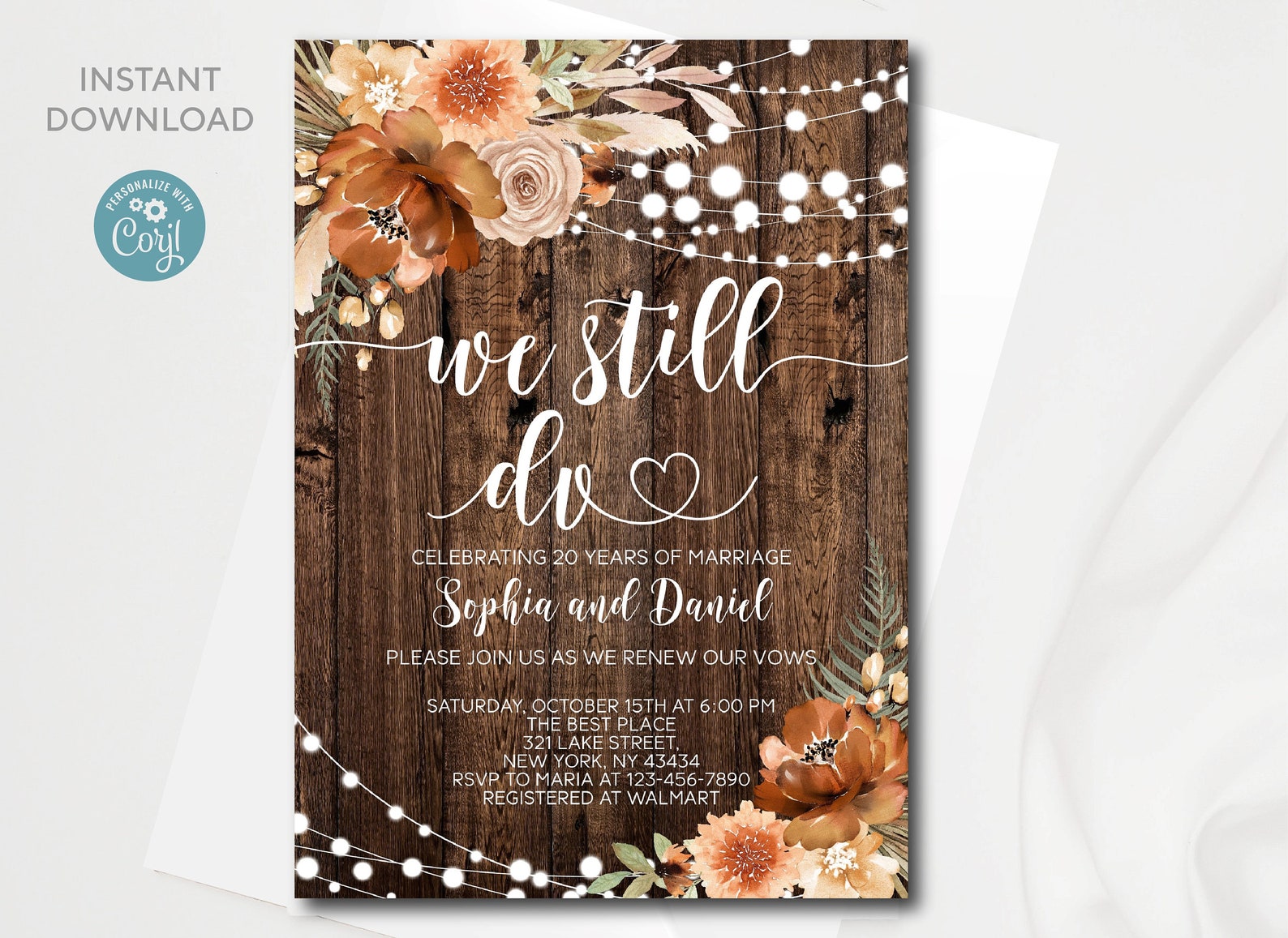 Rustic We Still Do Invitation Vow Renewal Invitation - Etsy
