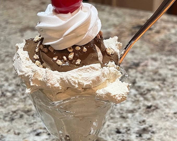 Fake Ice Cream Sundae Fake Hot Fudge Sundea,ice Cream Decor, Sweet ...