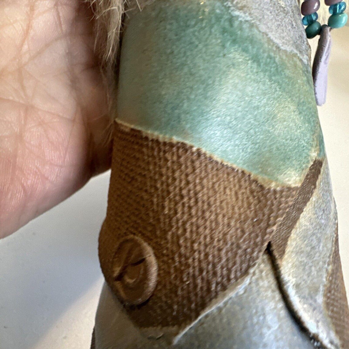 Sculpture Pottery Native American Woman With Fur Wrap Papoose 7” T ...