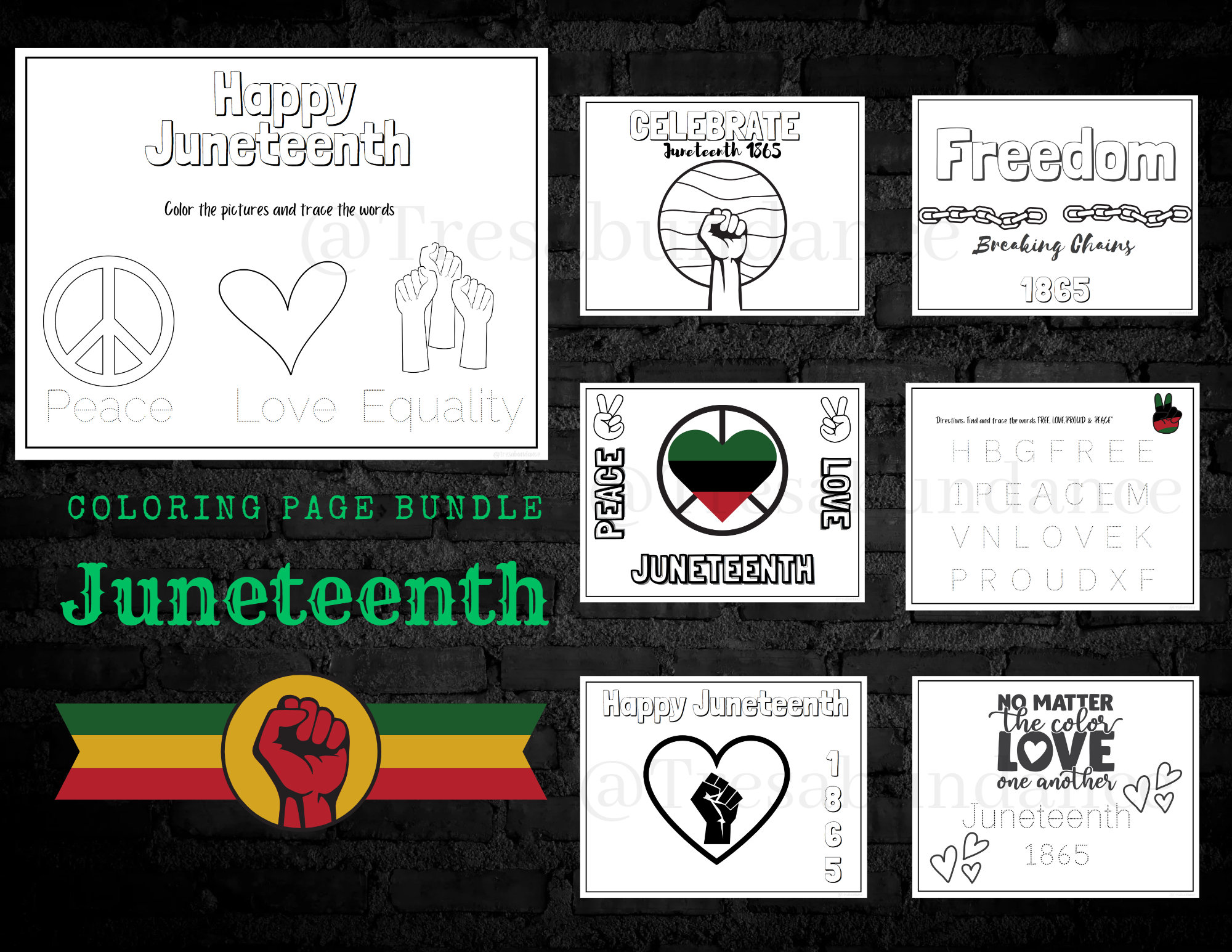 Juneteenth Coloring Page Bundle, Activity Book, Black History ...