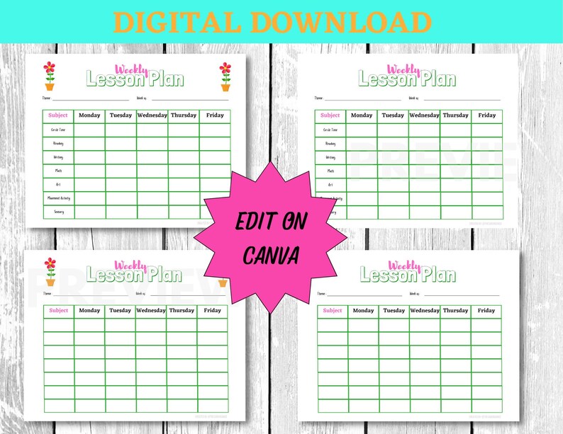 LESSON PLAN TEMPLATE Newsletter Template Downloadable - Etsy