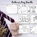 Father's Day Coloring Page Bundle, Tracing Worksheet, Father's Day Card ...